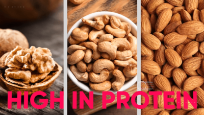 Walnuts, cashews, and almonds are relatively high in protein. However ...